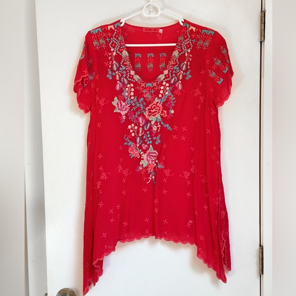 Johnny Was | Tops | Johnny Was Red Top | Poshmark